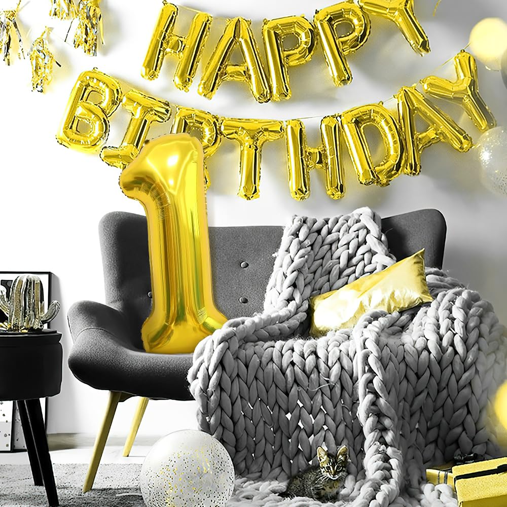 Snapklik.com : Gold Number 1 Balloons, 40 Inch Helium Balloons, 11 ...