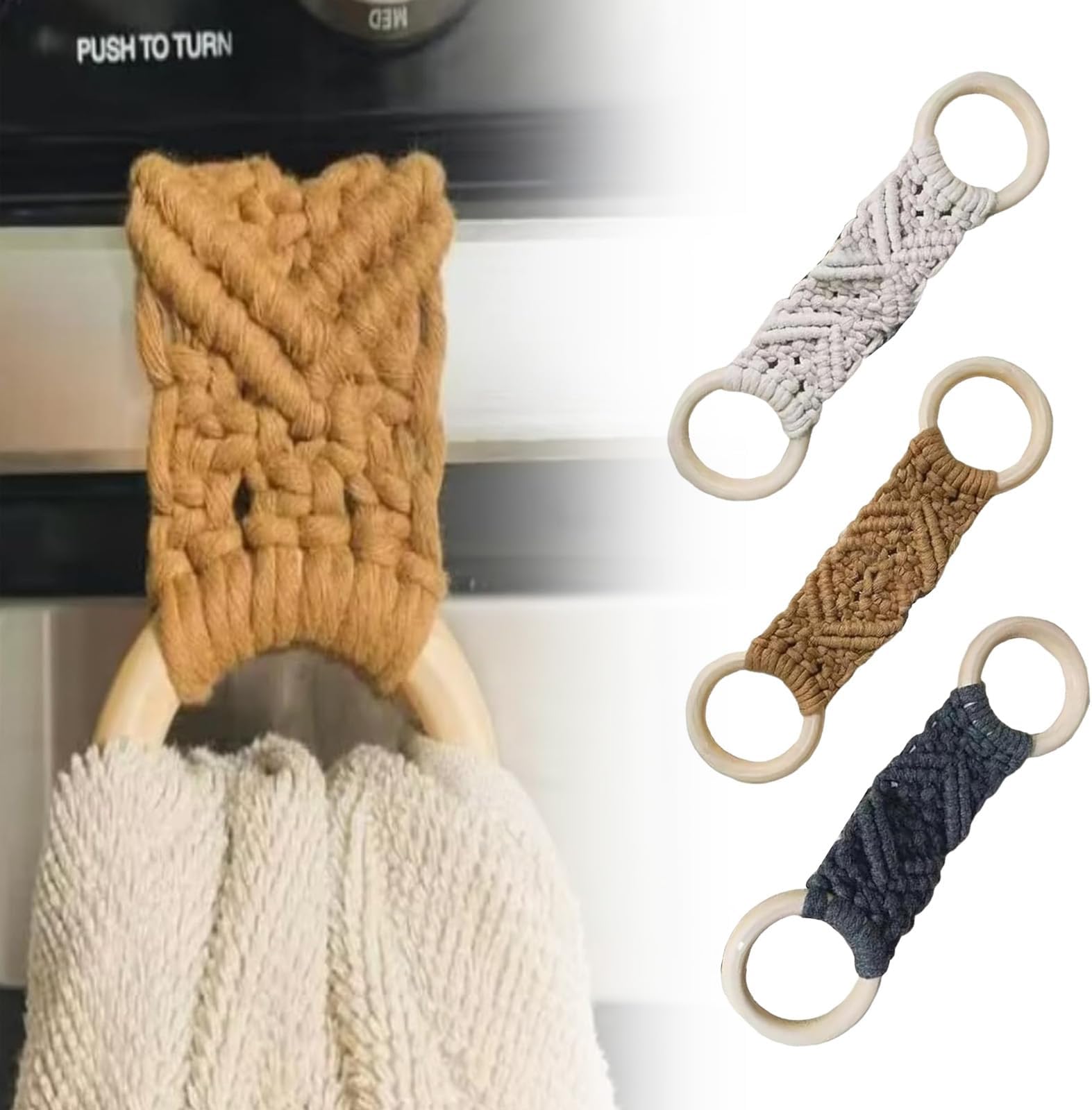 Amazon.com: Macrame Towel Holder Ring, Macrame Kitchen Towel Holder ...