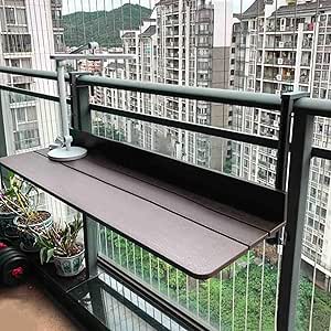 Amazon.com: FAXIOAWA Balcony Bar Table for Railings, Hanging Half Table ...