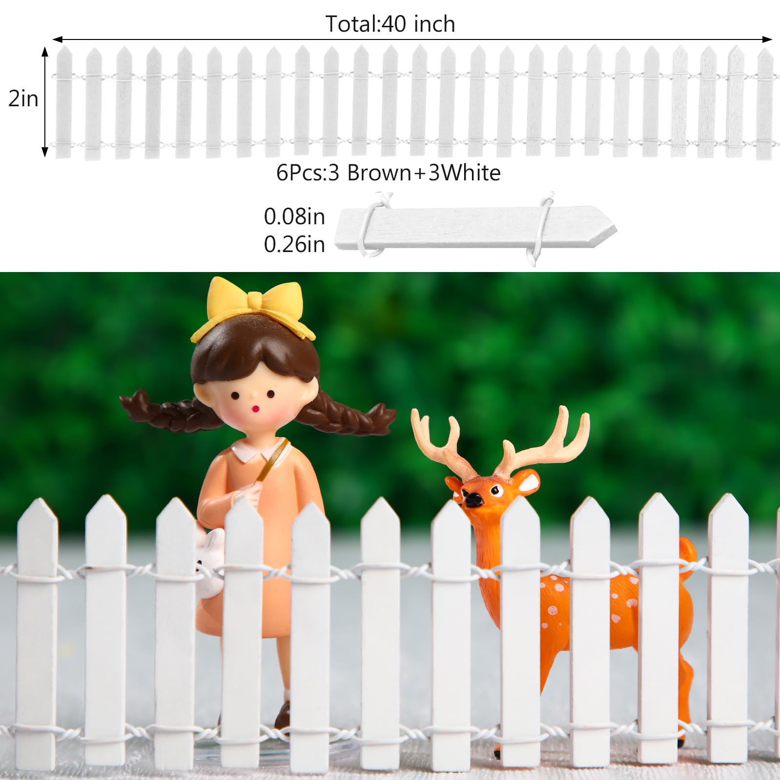 Snapklik.com : Kigley 6 Pcs 40 Inch Fairy Fence Wood Miniature Garden ...