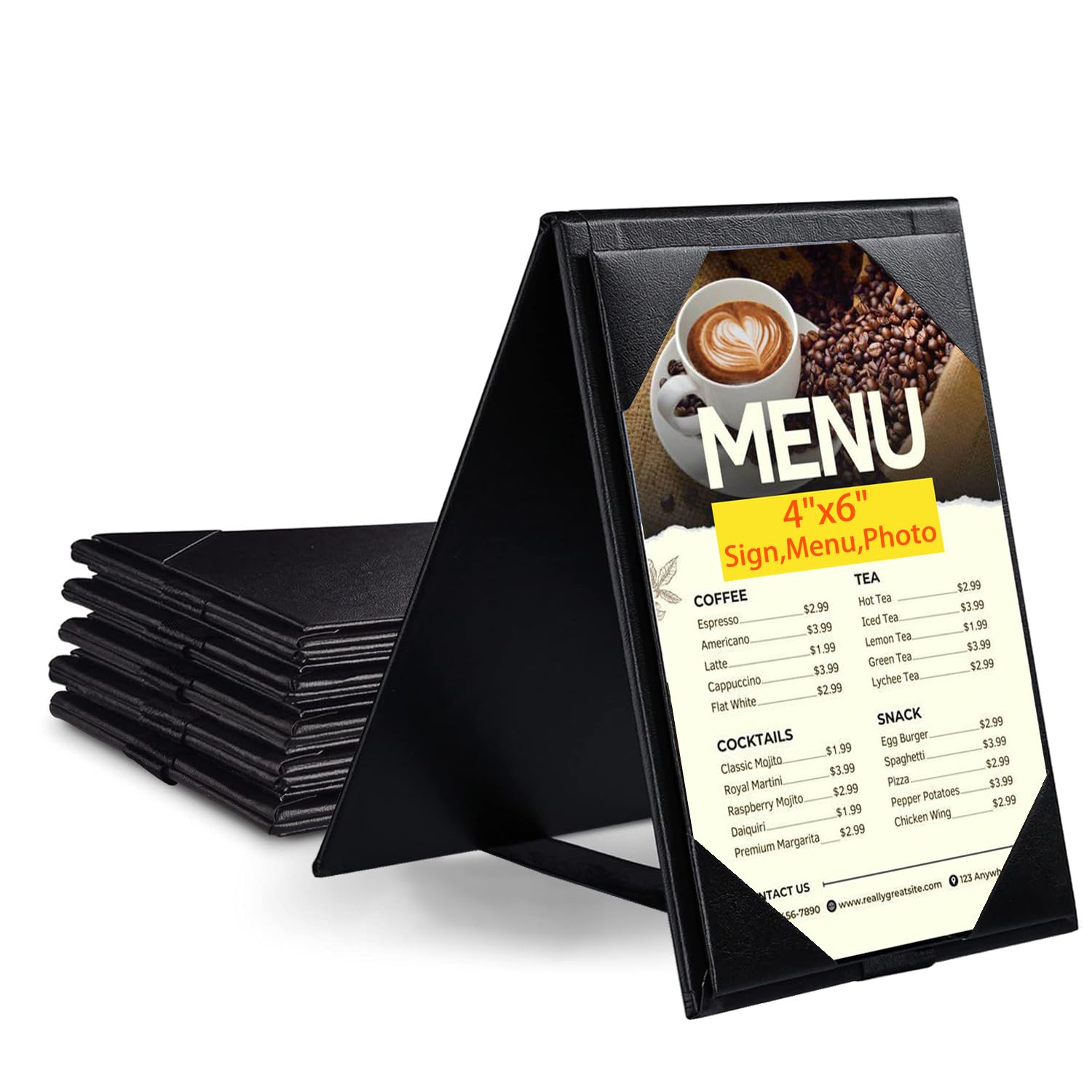 Table Tents WeChef Leatherette Menu Holders – 30-Pack 3-Sided Table ...
