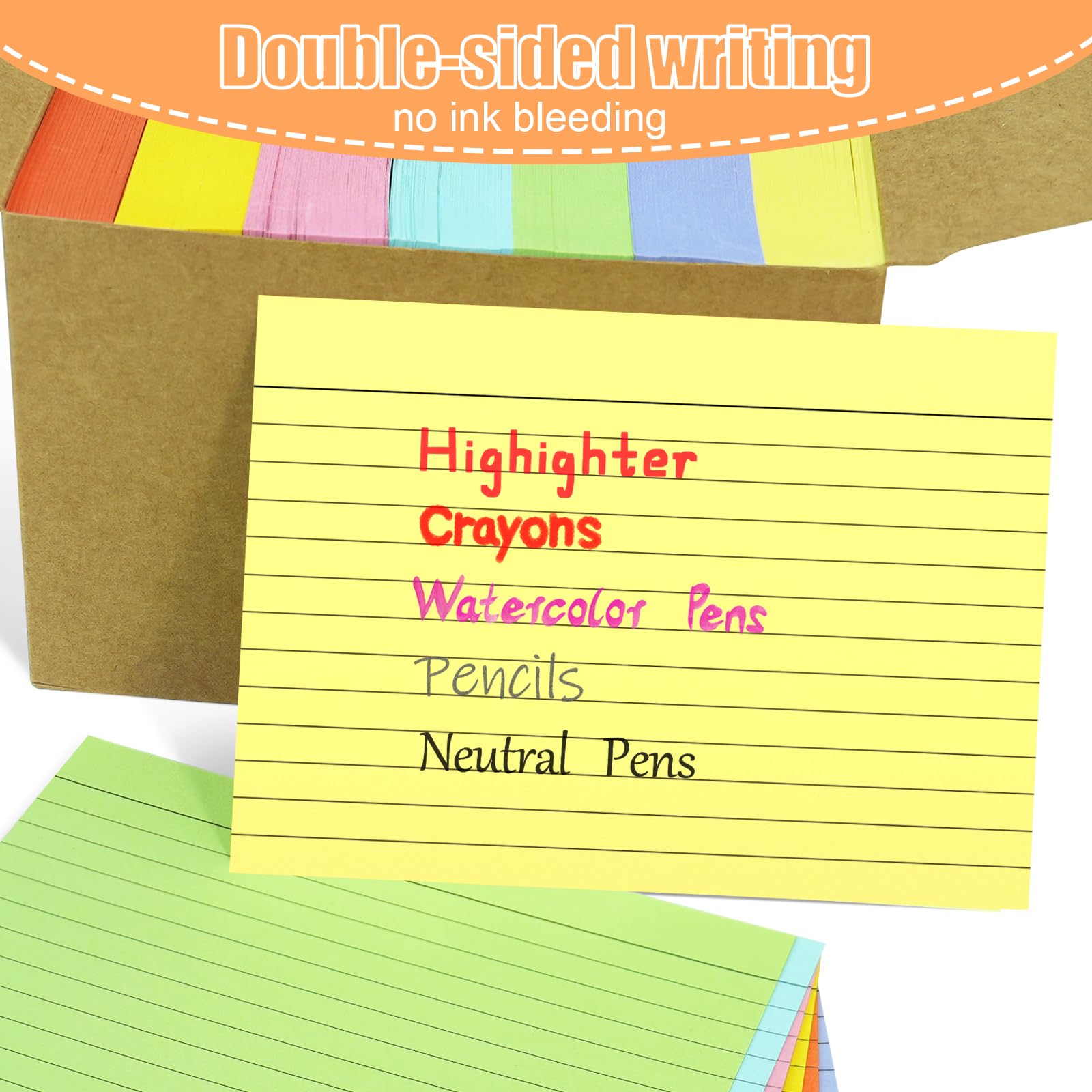 Revision Cards 600pcs Flash Cards, A6 Revision Card Colored Index Cards ...