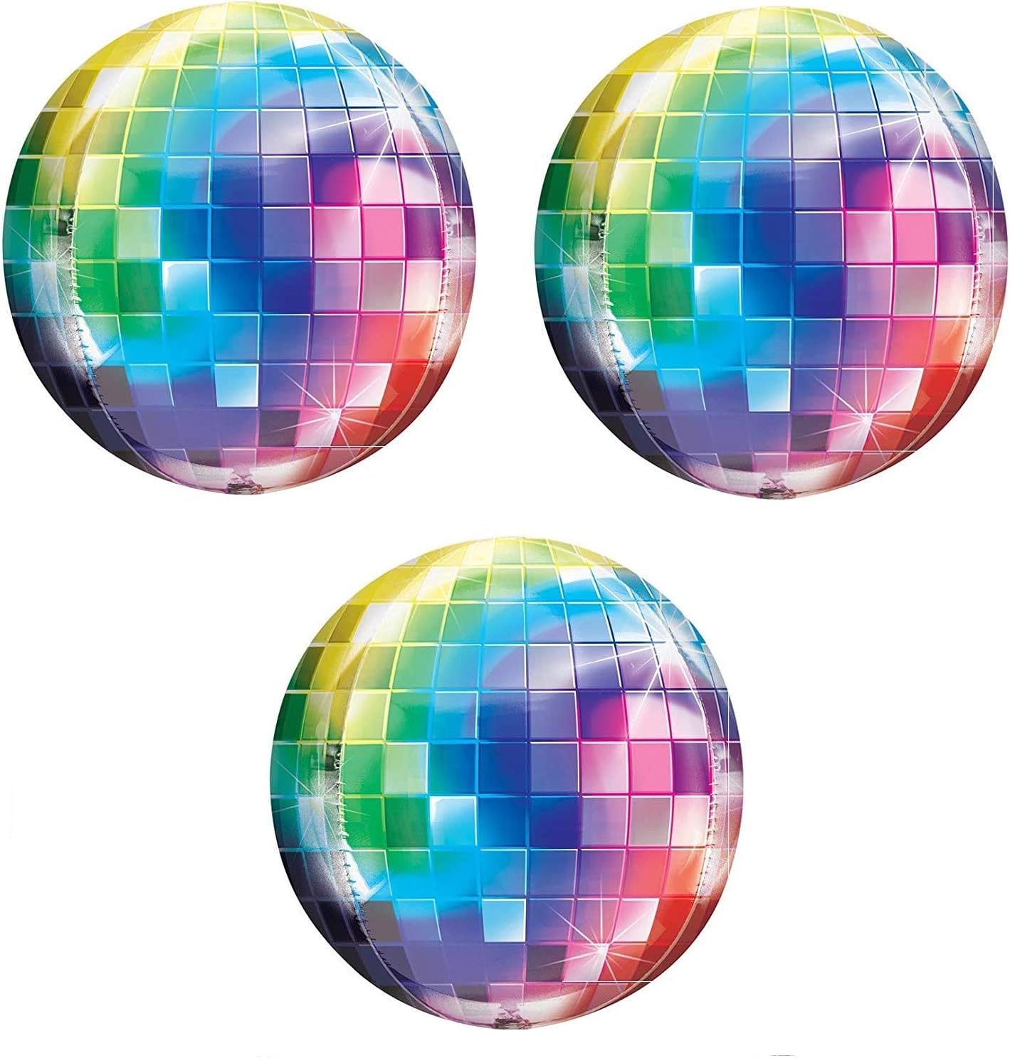 Amazon.com: 3 Pack 22 Inch 4D Large Sphere Disco Ball Balloons Metallic ...