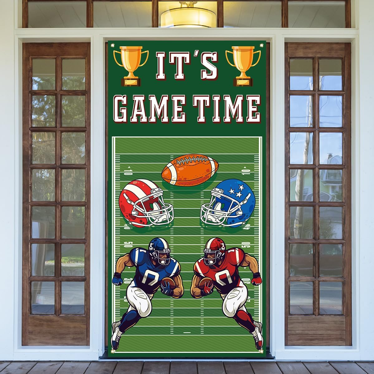 Amazon.com: Yarcooly Football Decorations Football Field Door Cover ...