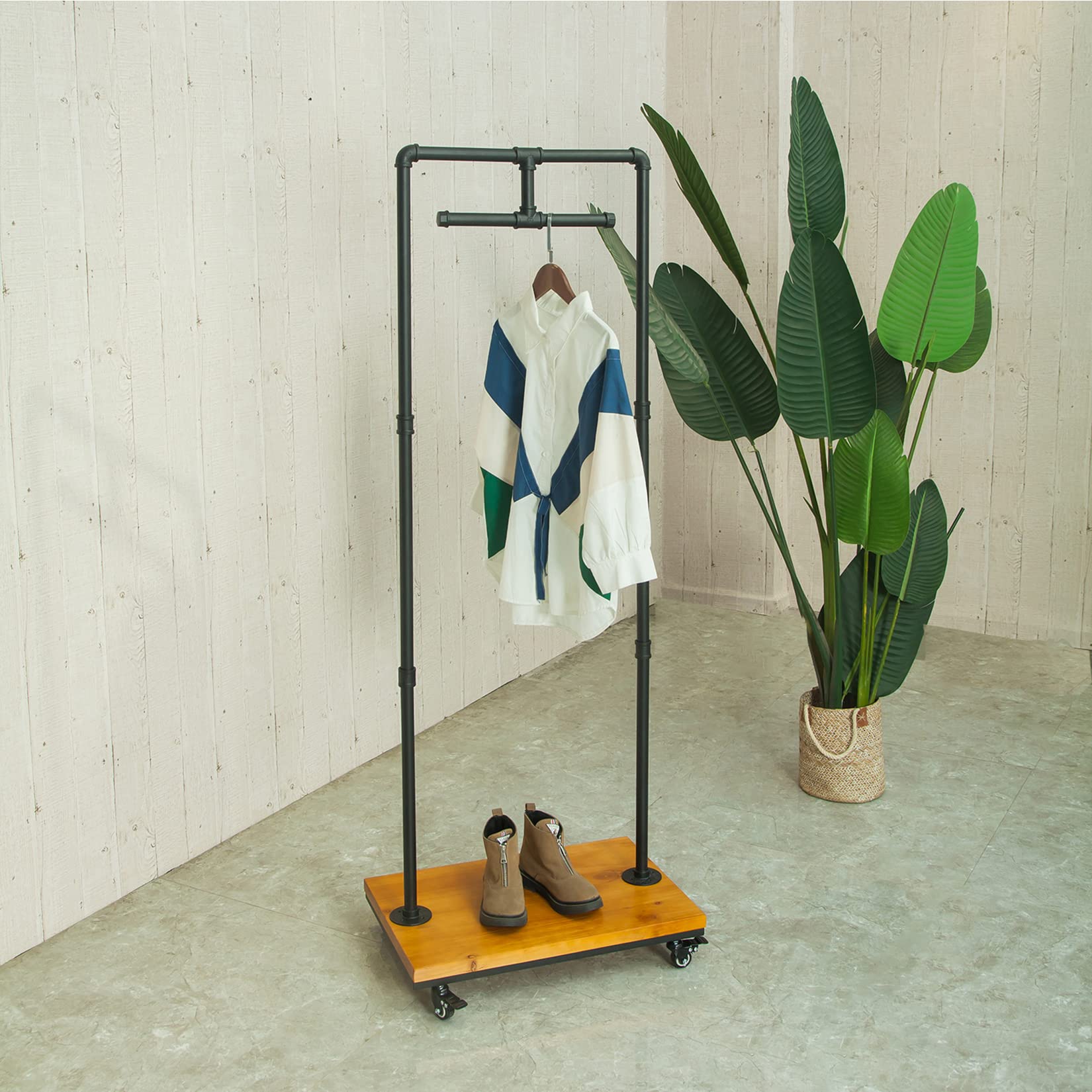 Amazon.com: MDEPYCO Clothing Store Rolling Garment Rack with Wheel ...