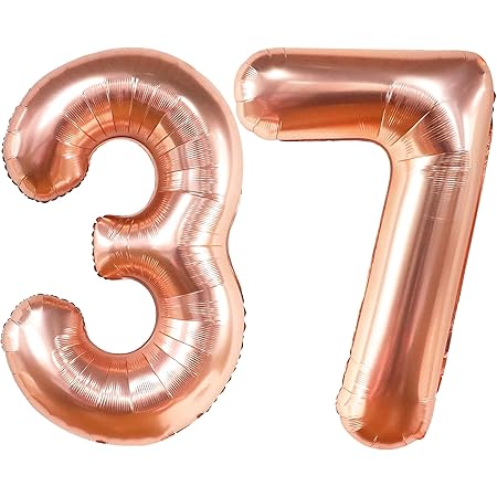 Amazon.com: 40inch Silver Foil 37 Helium Jumbo Digital Number Balloons ...