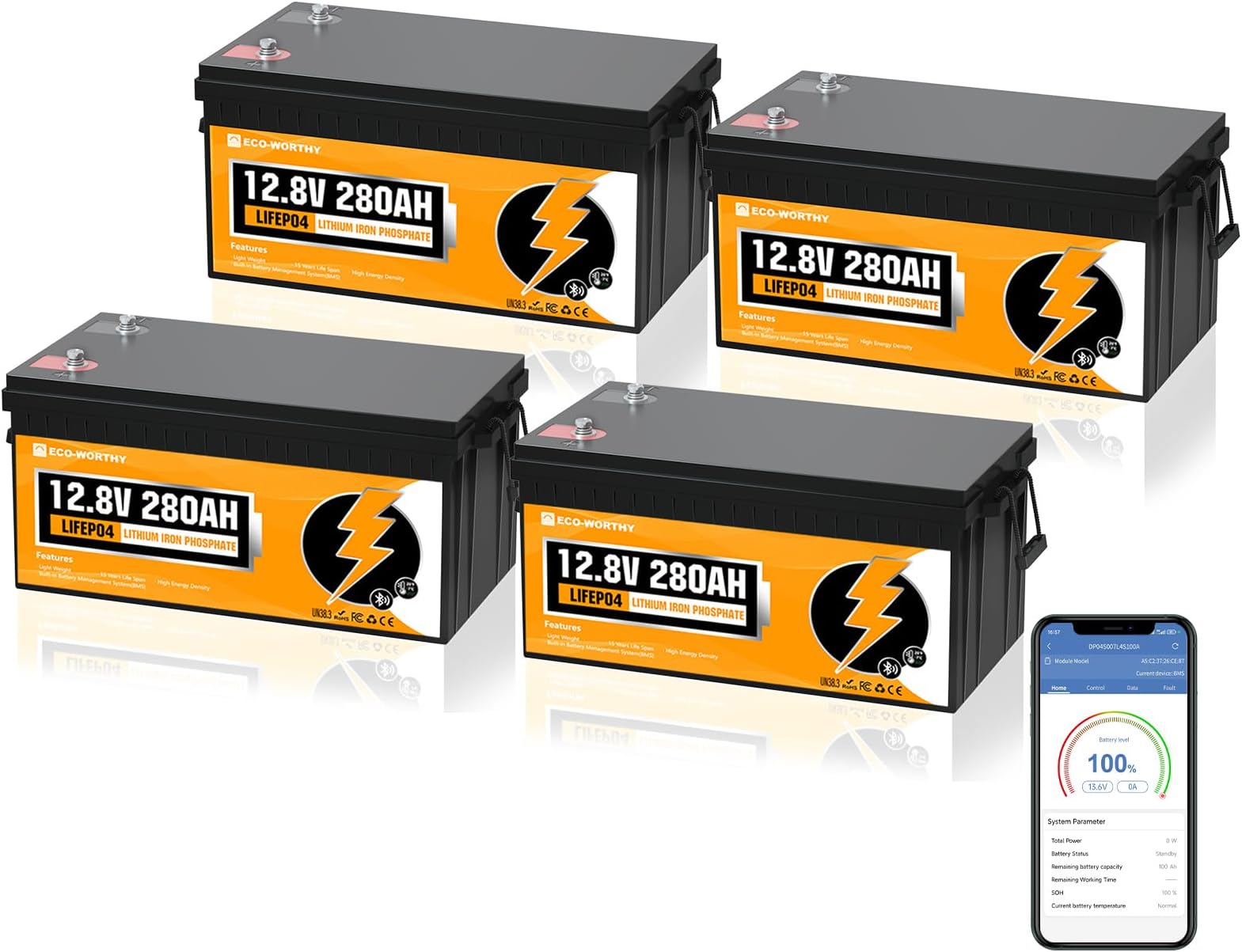 Amazon.com: LiFePO4 Battery Pack DIY Box 48V 280Ah/302Ah/304Ah/310Ah ...