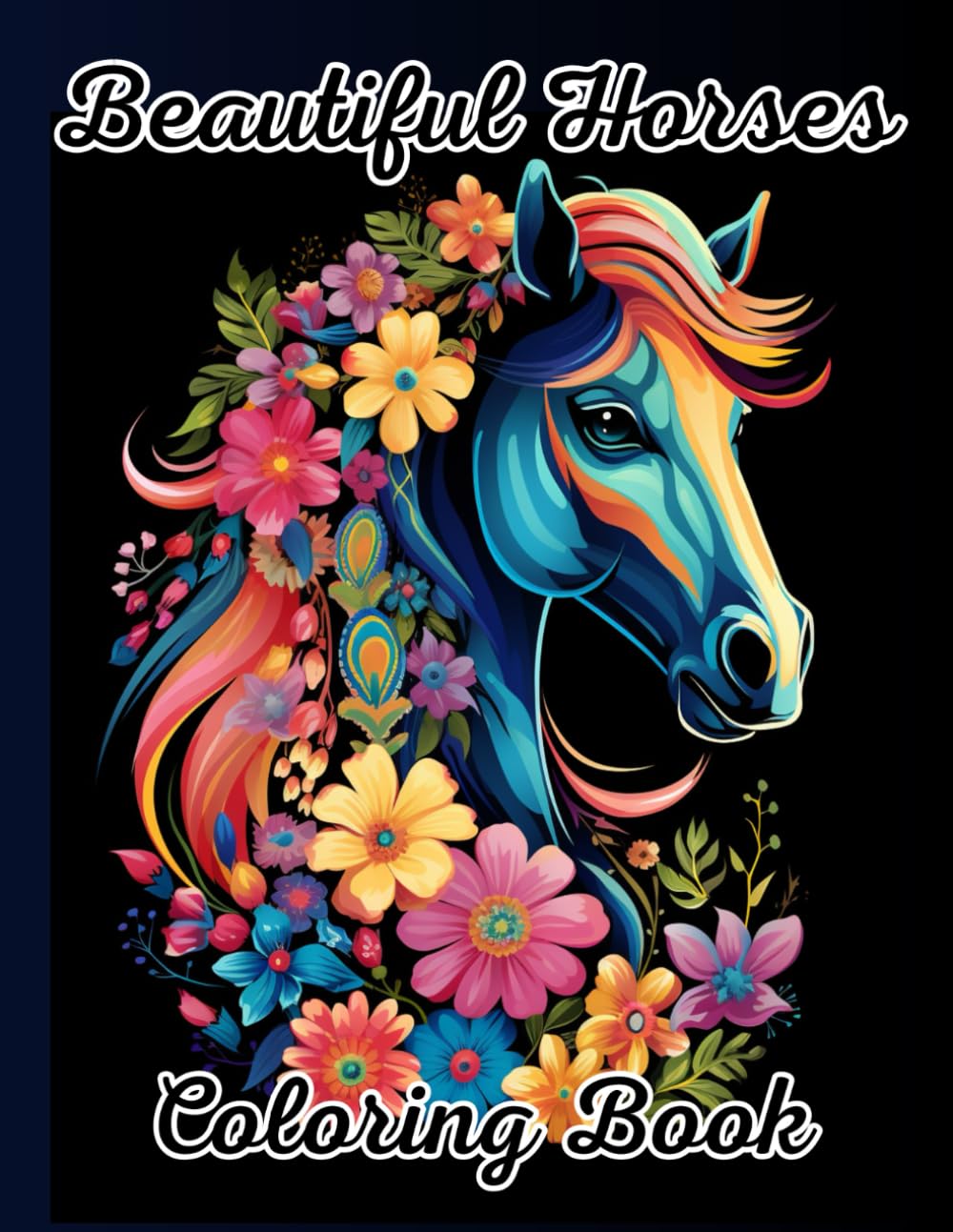 Amazon.com: Horses Coloring Book, +50 Beautiful Illustrations ...