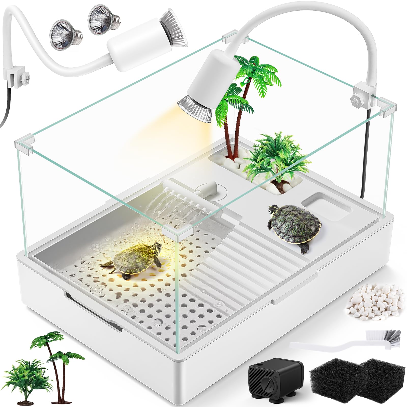 Buy Turtle Aquarium Kit(Tank+Light+Water Pump), Acrylic Turtle Tank ...