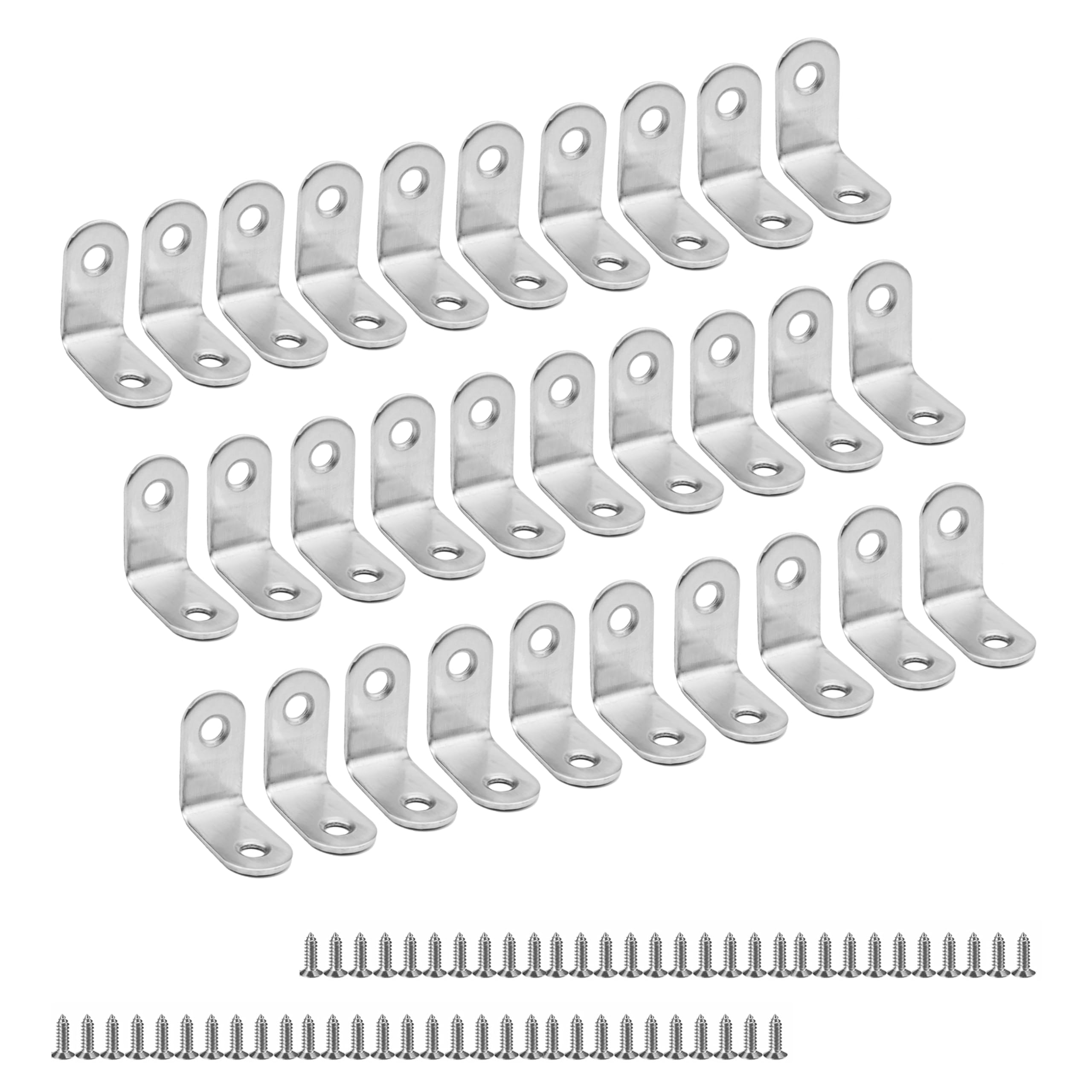 Stainless Steel Angle Brackets - 30x30mm L Brackets for Wood with 60 ...