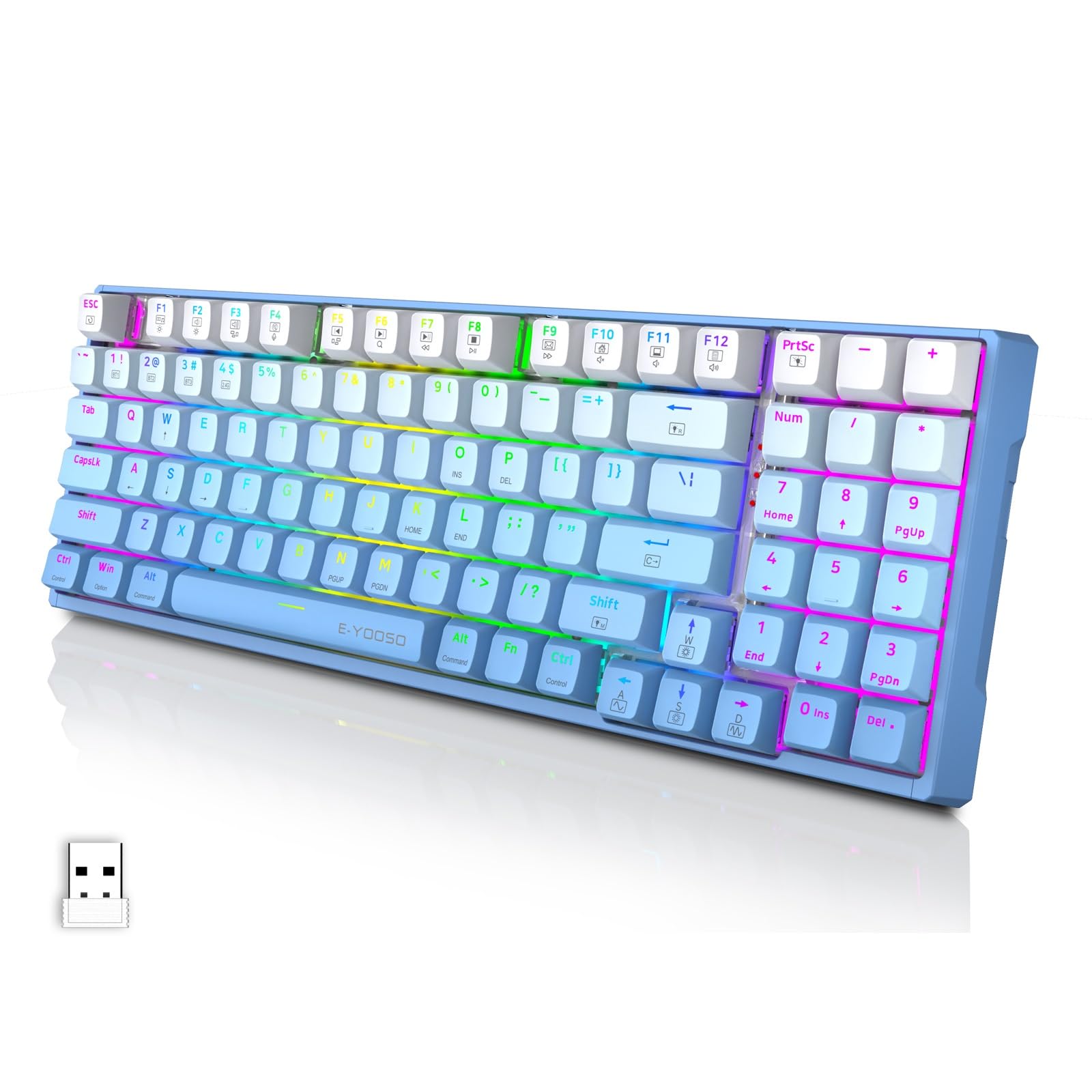 Snapklik.com : Tri-Mode RGB Backlit Mechanical Keyboard, Rechargeable ...