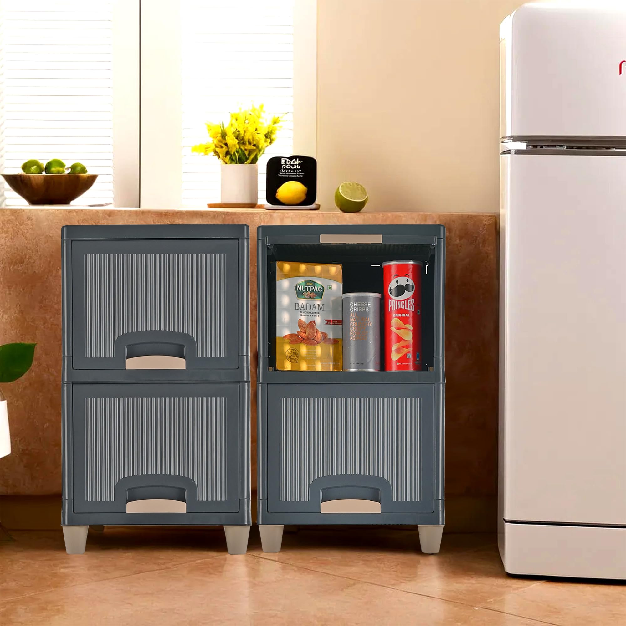 Kuber Industries 4 Units Modular Cabinet Storage Organizer (2 + 2 ...