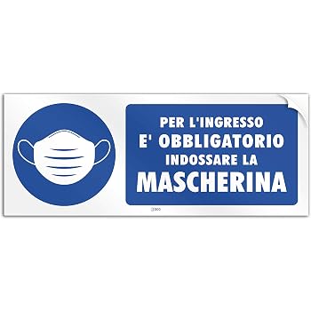 CARTELLO SEGNALE IN ALLUMINIO OBBLIGO DI MASCHERINA COVID 19 30X20 USO ...