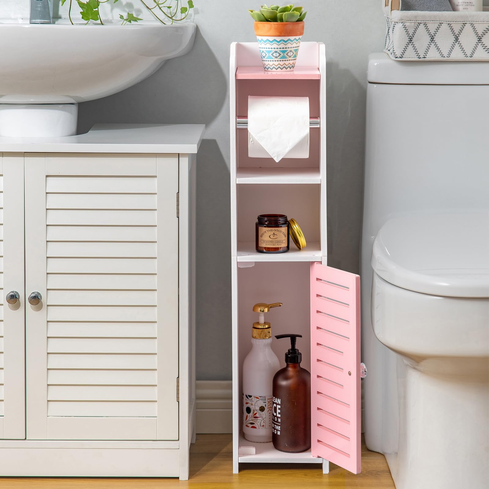 Snapklik.com : AOJEZOR Toilet Paper Holder Stand: Small Bathroom ...