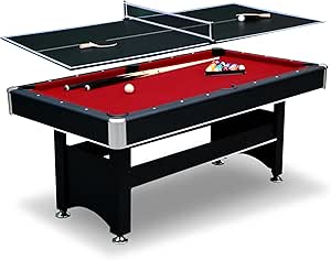 Hathaway Spartan 6' Pool Table, 72" L x 38" W x 31" H, Black, Billiard ...