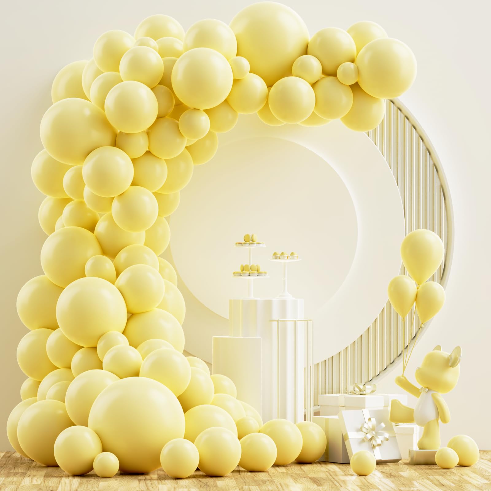 Amazon.com: NISOCY Pastel Yellow Balloons Arch Garland Kit, 102PCS 18In ...