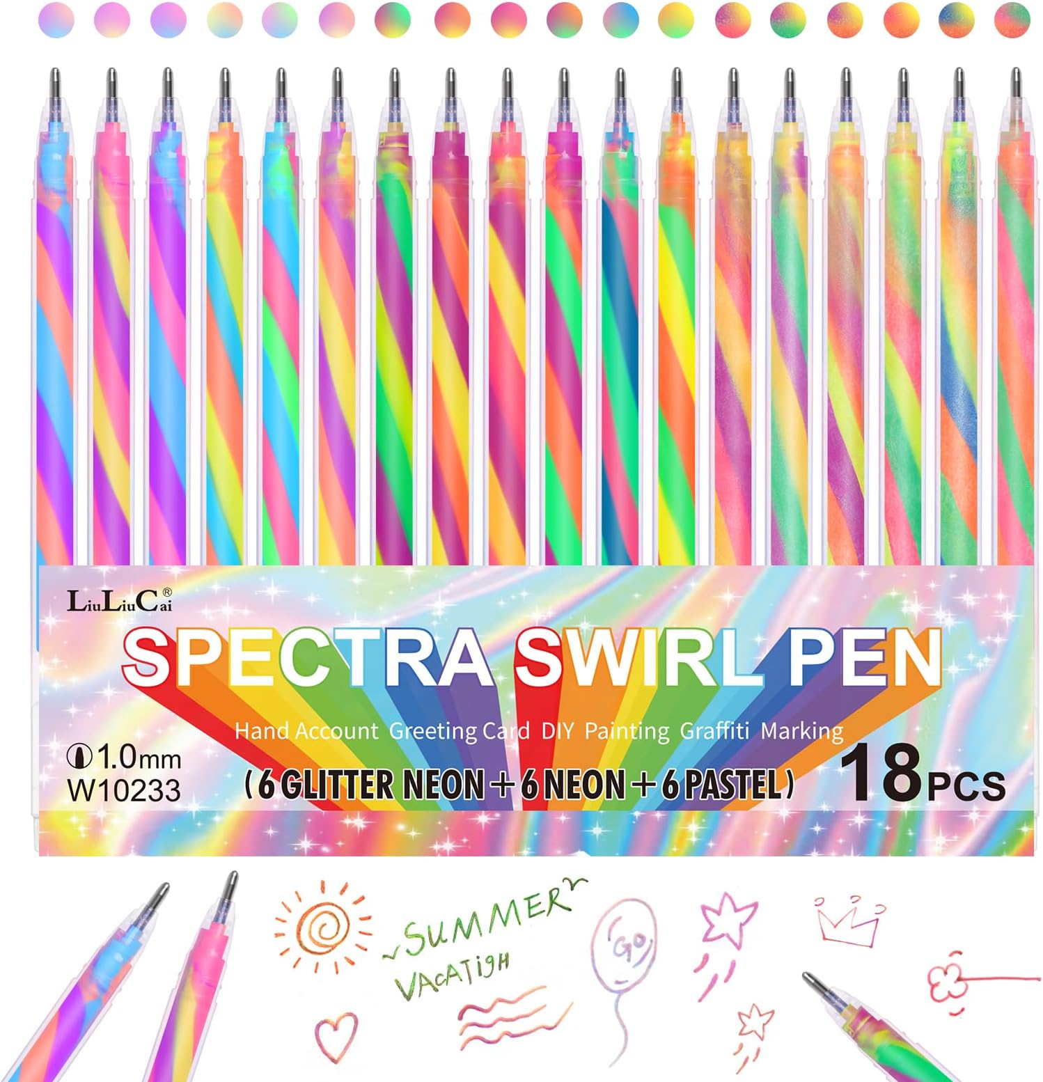 Amazon.com : LIULIUCAI 156 Coloring Artist Gel Pens And 18 Pack Mixing ...