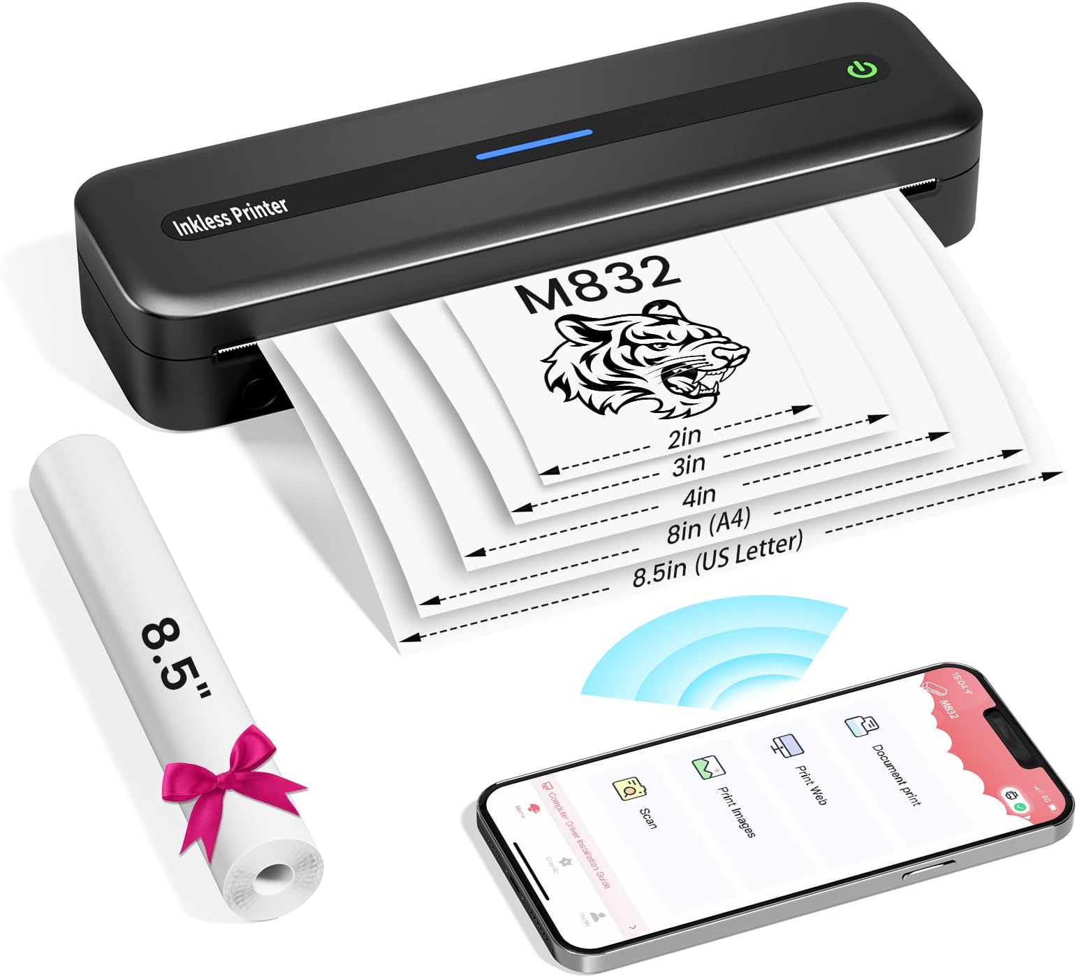 Amazon.com: HPRT Wireless Portable Printers with 2 Roll Paper (4.3"x22 ...