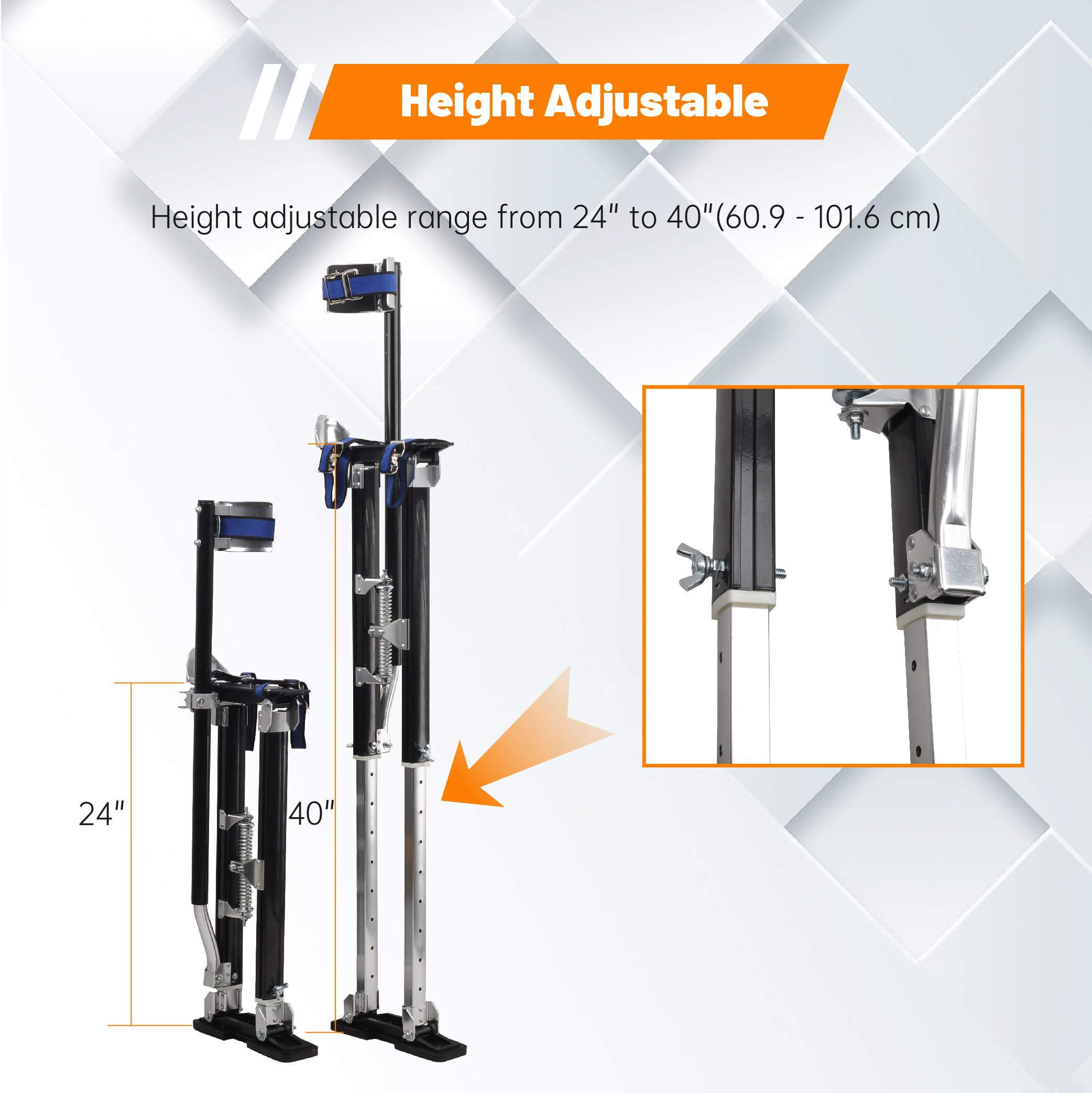 Sancos Drywall Adjustable Drywall Stilts 18-30 Inch - Aluminum Work ...