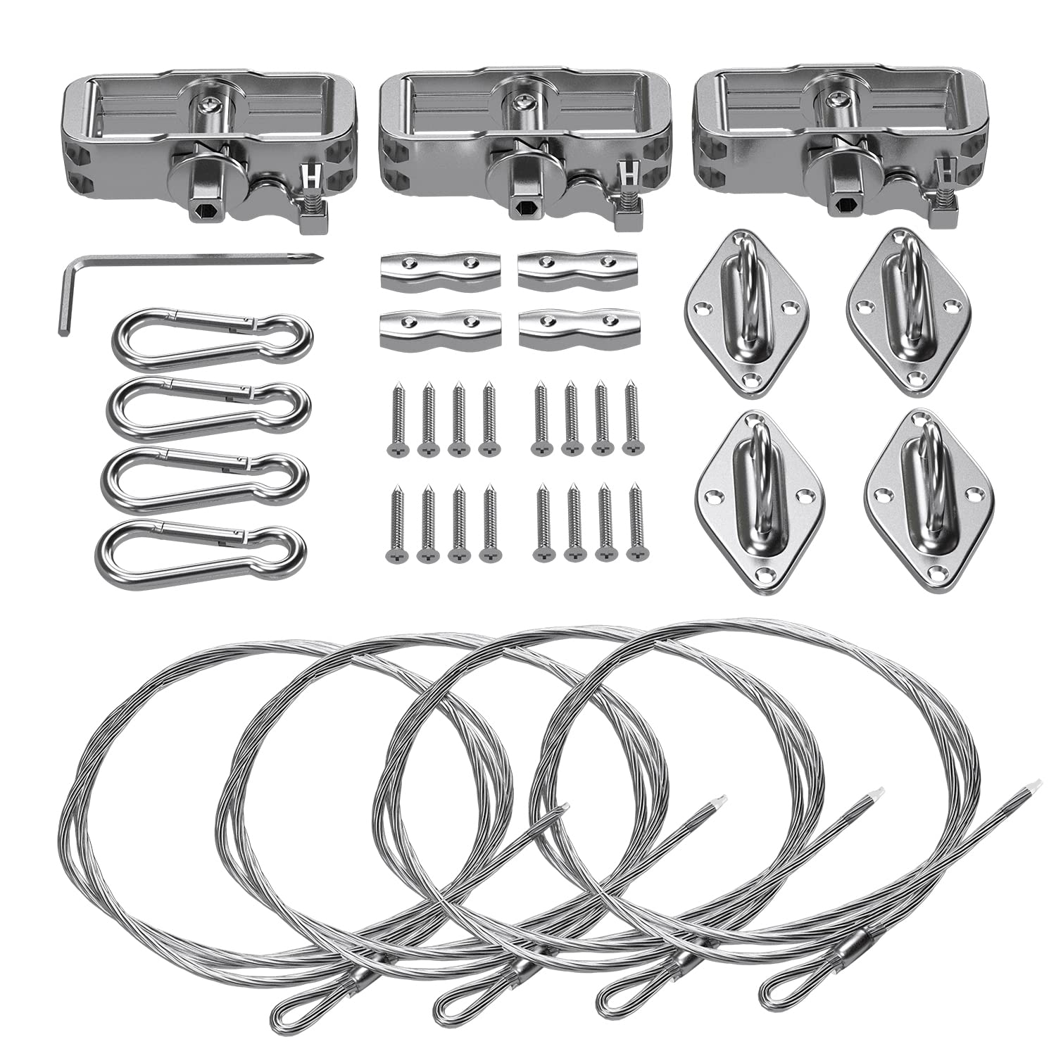 Amazon.com: Tang Sun Shade Sail Hardware Kit with 24' (6'x4) Cable Wire ...
