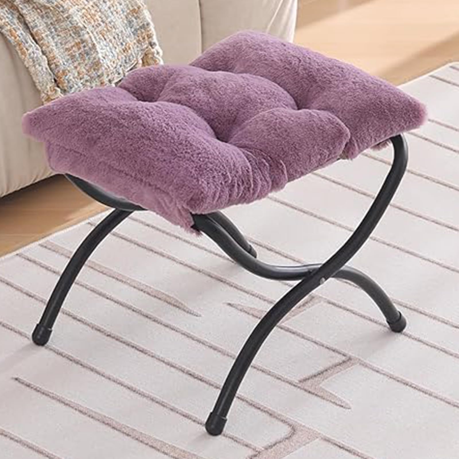 Amazon.com: Welnow Folding Foot Stool, Upholstered Small Accent Ottoman ...