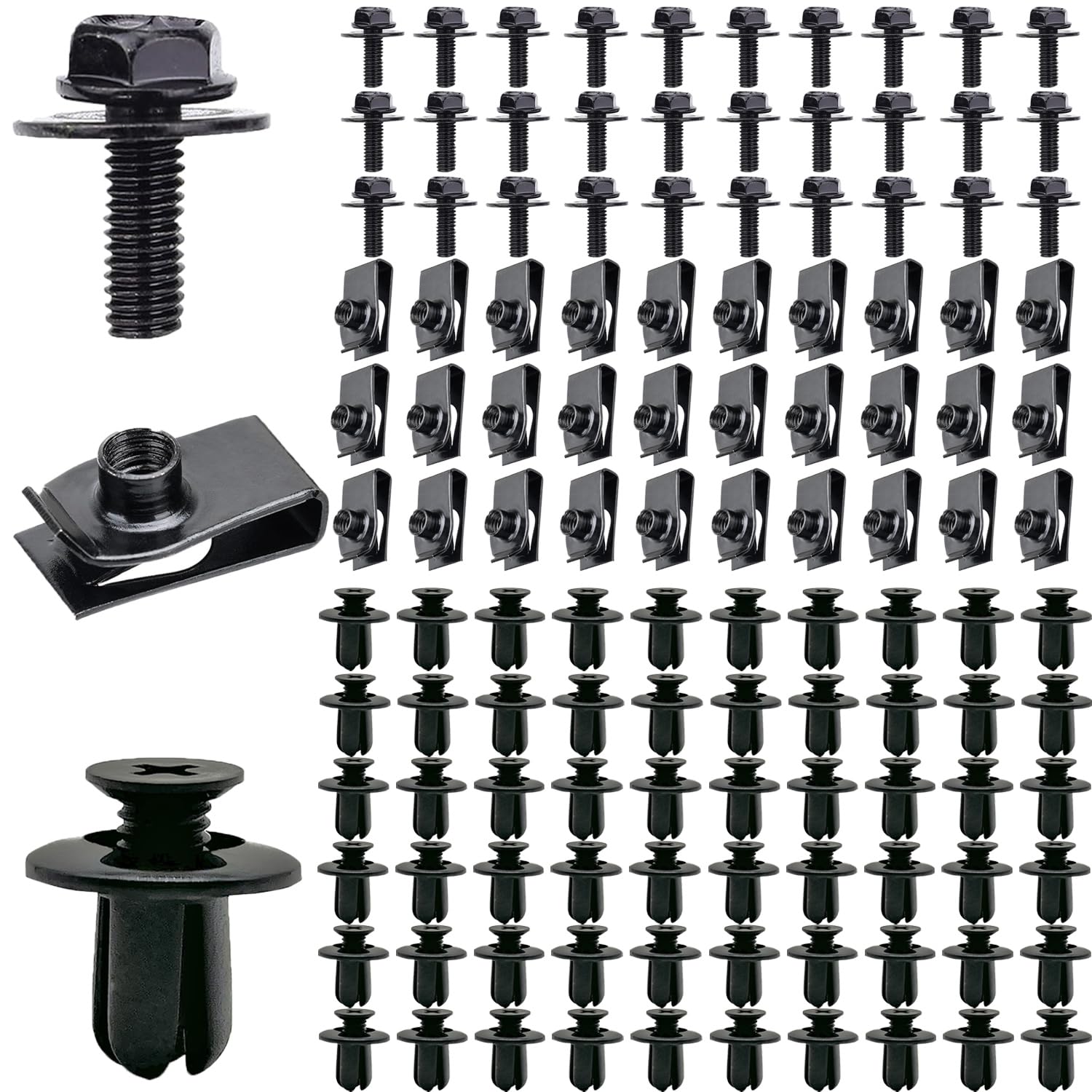 Amazon.com: CSMATEYEAH 120Pcs Engine Under Cover Splash Shield Guard ...