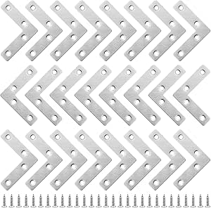 24 Stück Flachwinkel Winkelverbinder L-Form Eckwinkel 90 Grad Flache Winkelverbinder Edelstahl ...