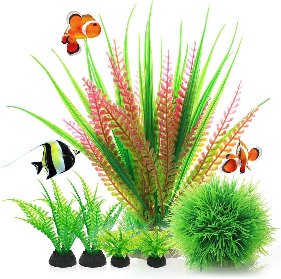Saim Aquarium Artificial Plastic Plants Decor Fish Tank Ornament 16 ...