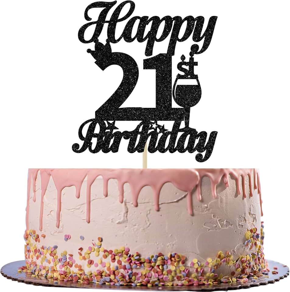 Amazon 21st Birthday Cake Toppers Aria Art