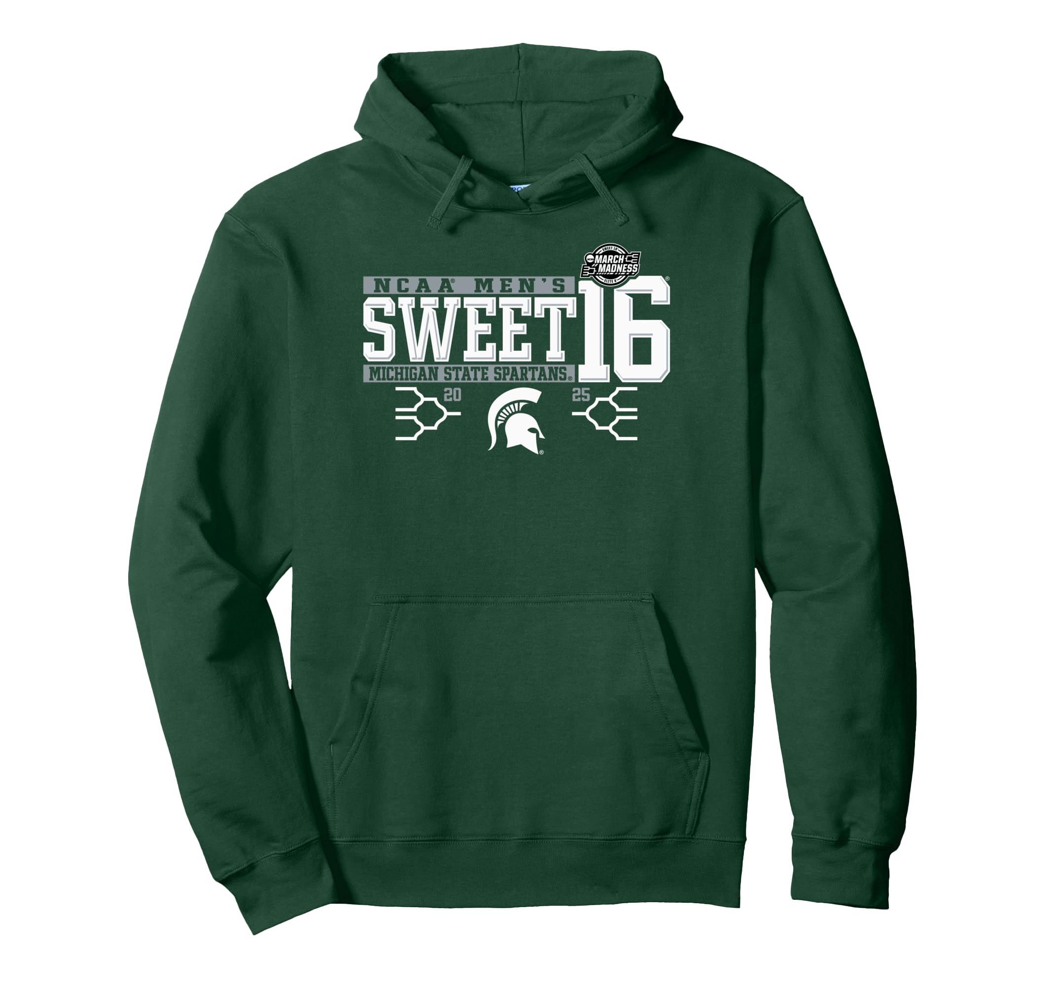 Michigan State Spartans Sweet 16 2025 Men's March Madness Pullover Hoodie