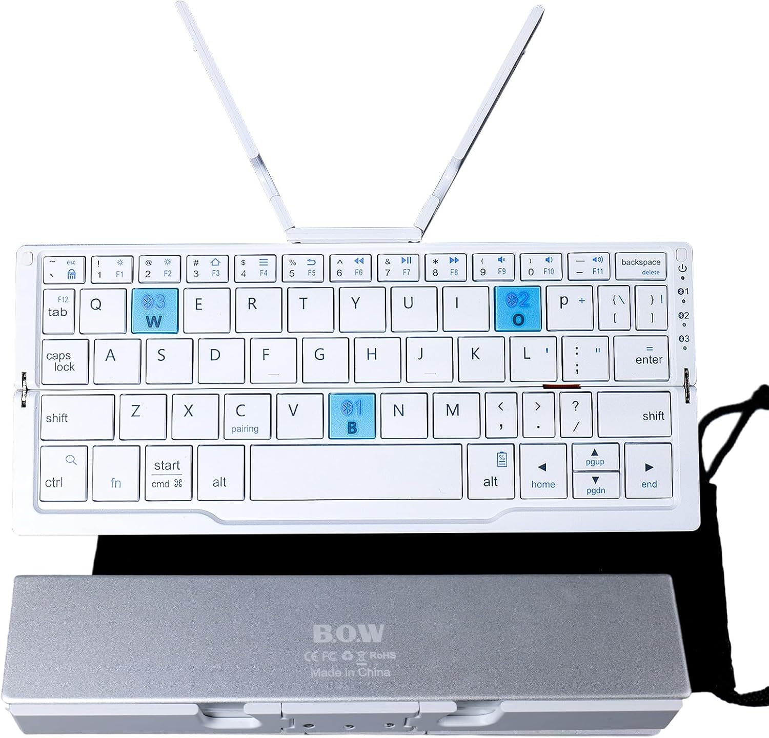 Amazon.com: Mini Foldable Bluetooth Keyboard with Magnetic Stand ...