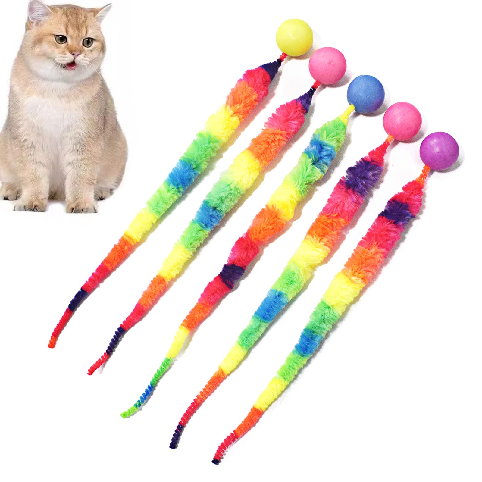 Amazon.com : IUHKBH Interactive Cat Balls, 5 Packs Cat Bouncy Balls ...