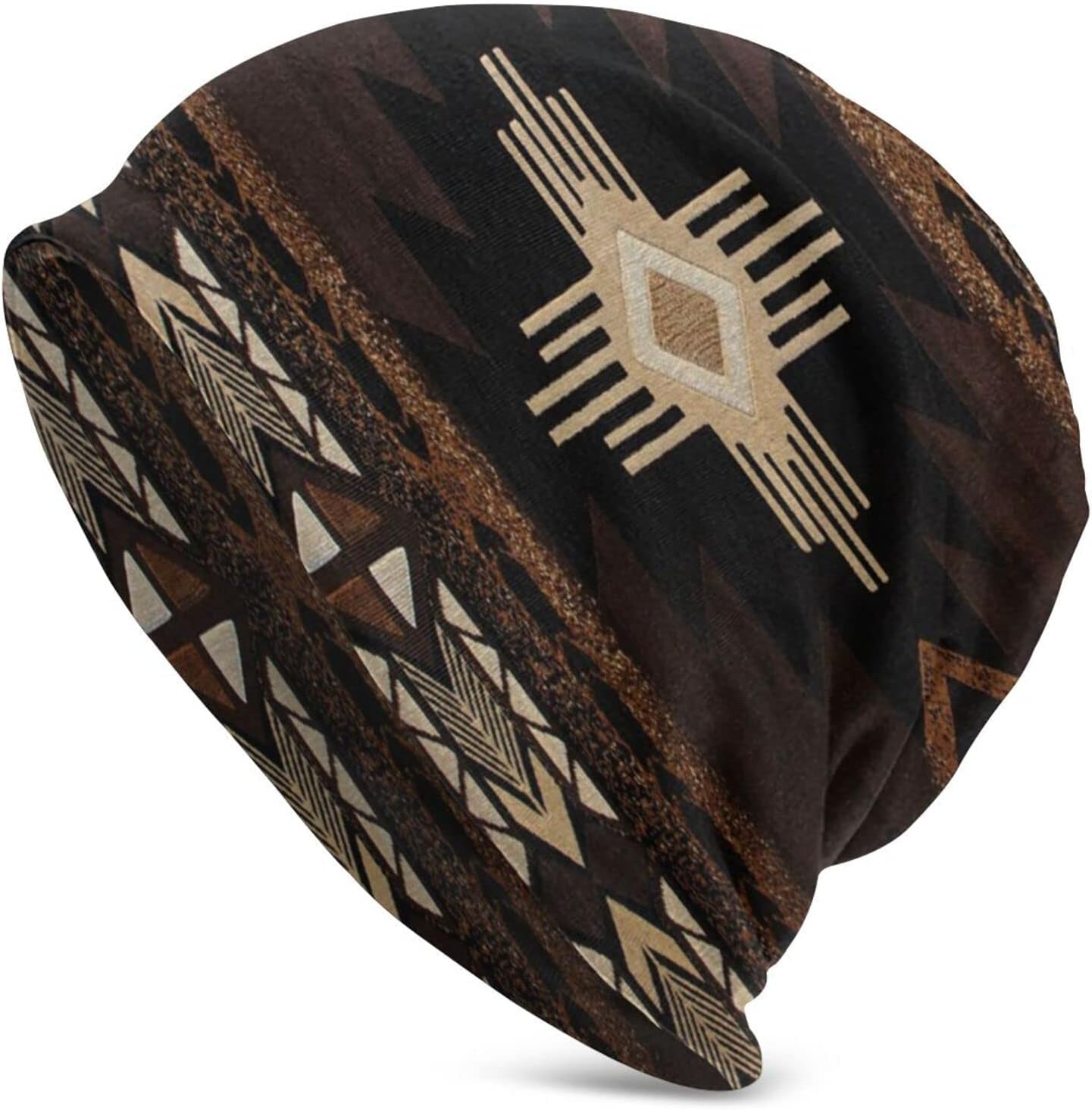 Beanie Caps Southwest Native American Tribal Geometric Art Slouchy Cuff ...