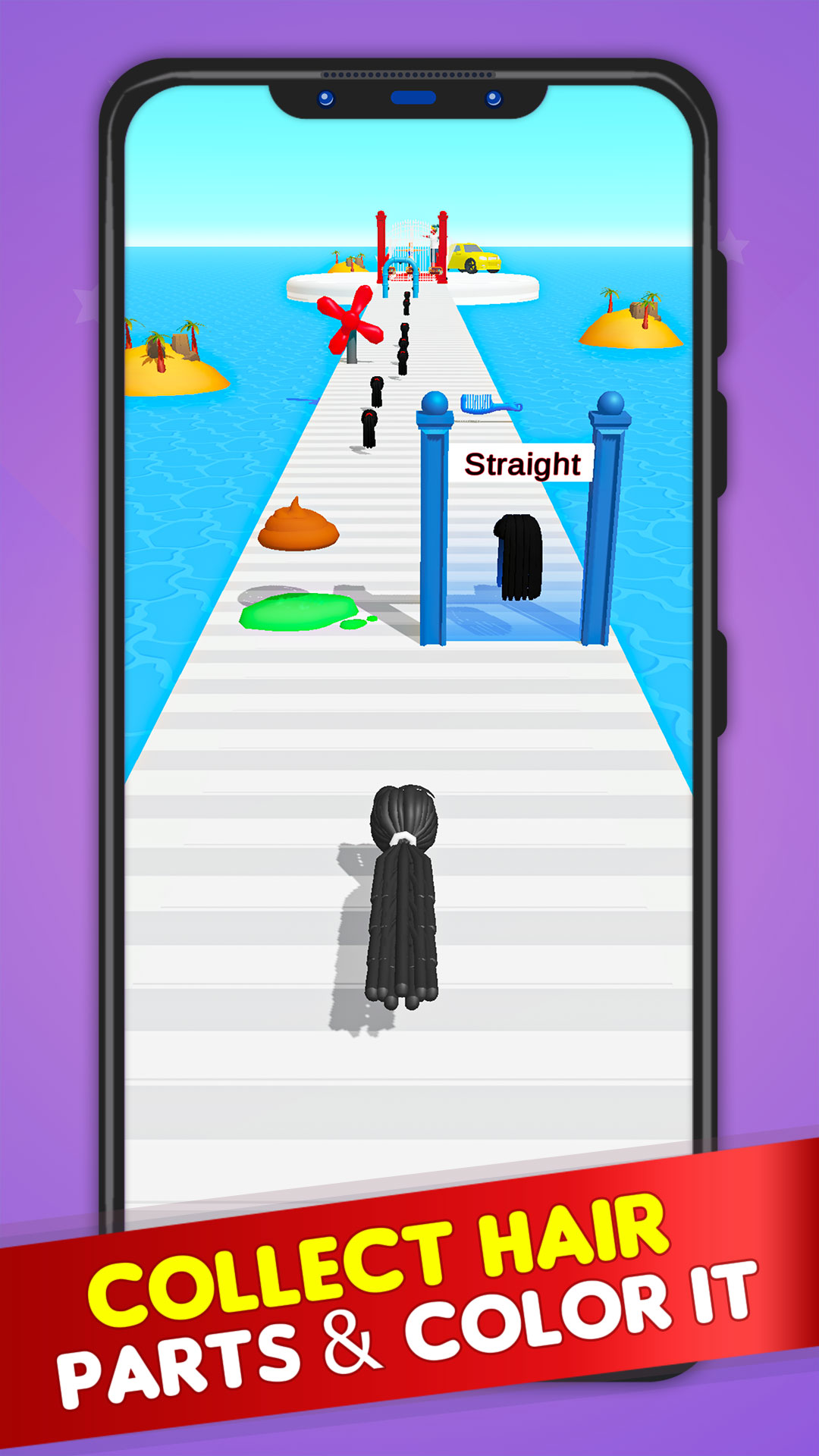 Long Hair Wig Challenge! Hair Runner Challenge Wig Run 3D - Wig Rush ...