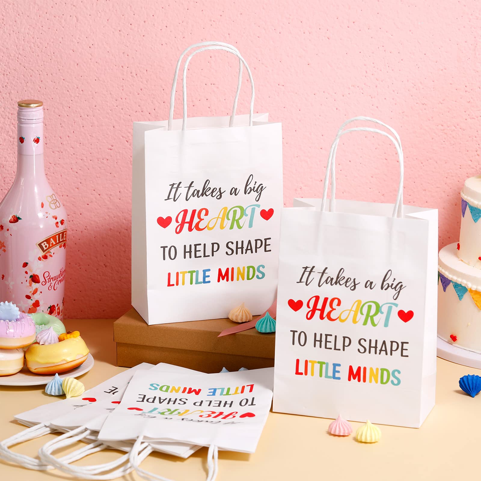 Teacher Goodie Bags 100 Pcs Teacher Appreciation Gift Paper Bag Bulk ...