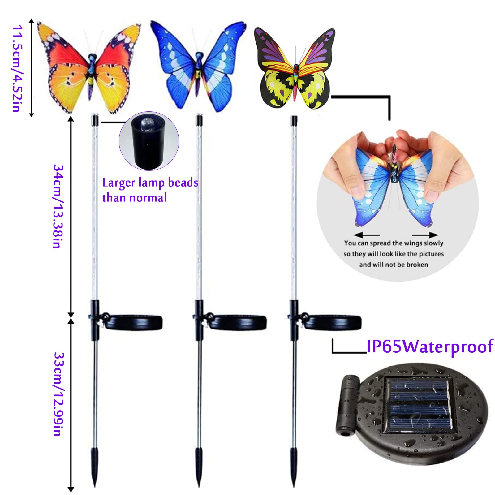 Butterfly Solar Lights That Change Colors Solpex Colorful Solar Garden