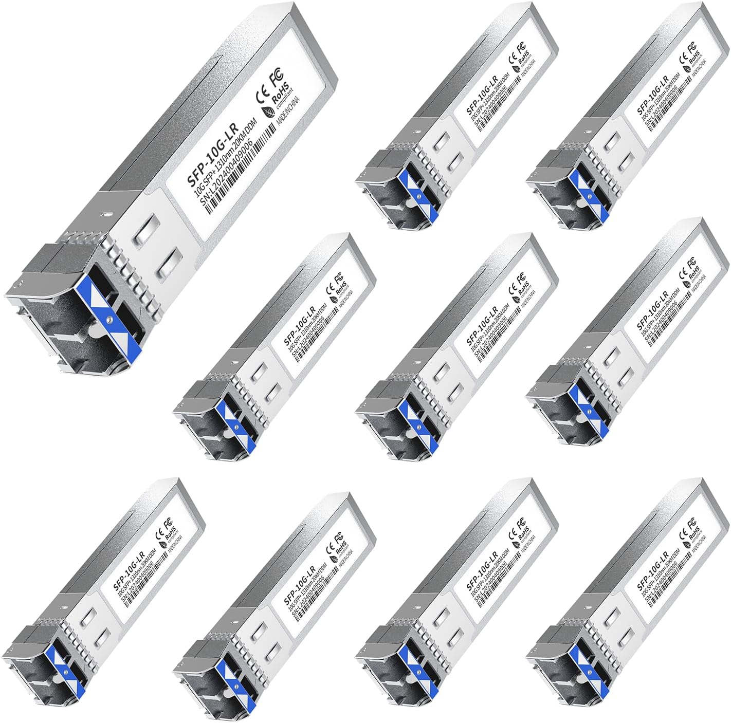 Amazon.com: 10Pack SFP+ LC 10GBase-LR Transceiver - 10G Single Mode Module, Compatible with ...
