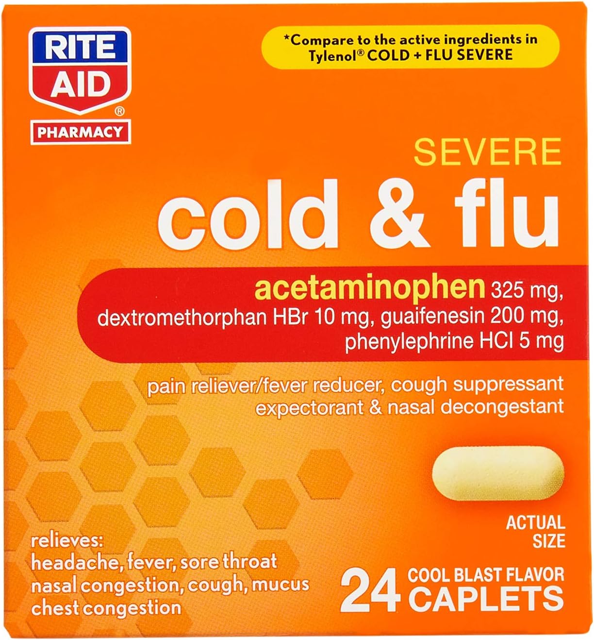 Amazon.com: Rite Aid Severe Flu and Cold Relief Caplets - 24 Count ...