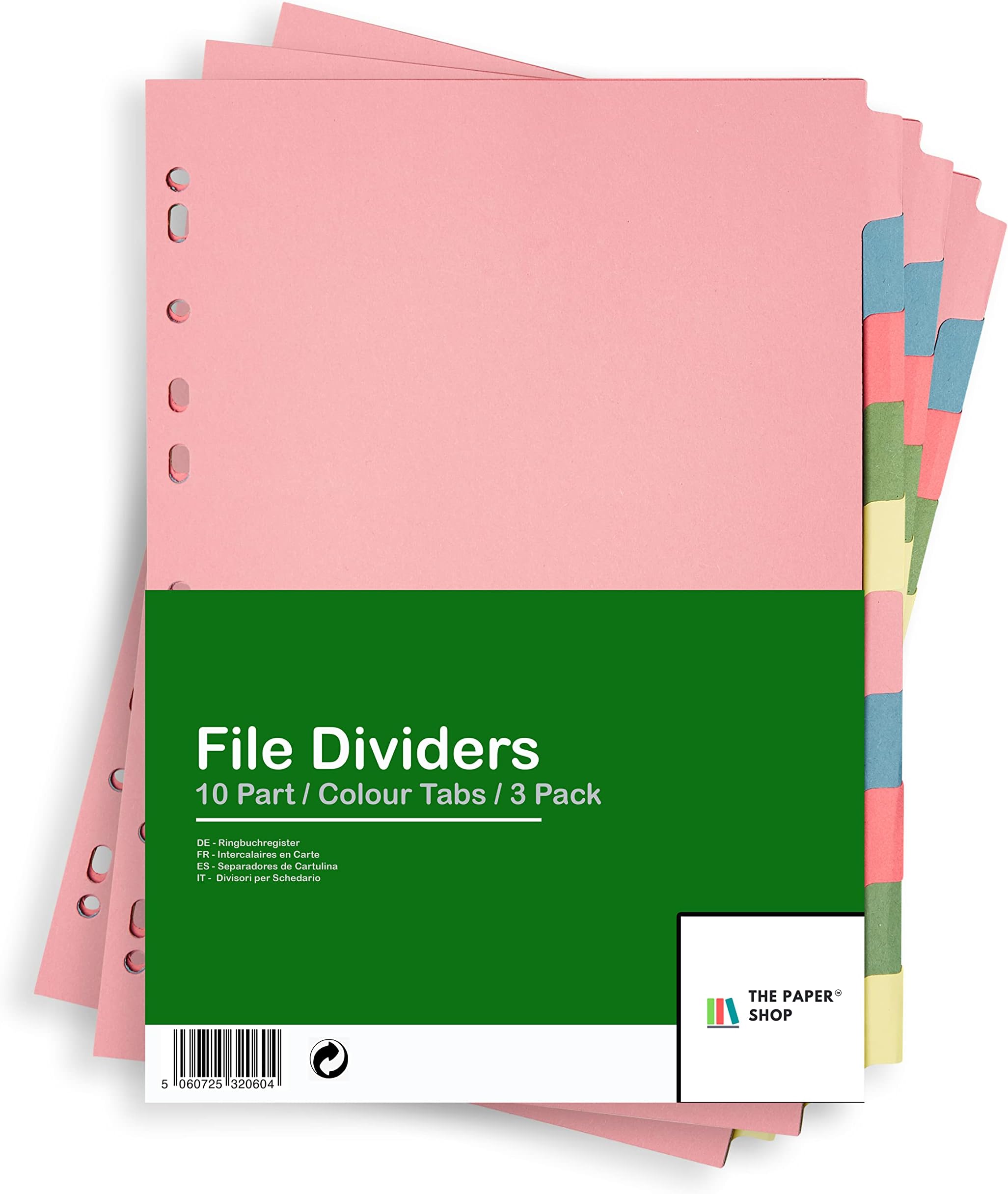 [3 Pack] A4 File Dividers 10 Part | A4 Subject Dividers 10 Part Card ...