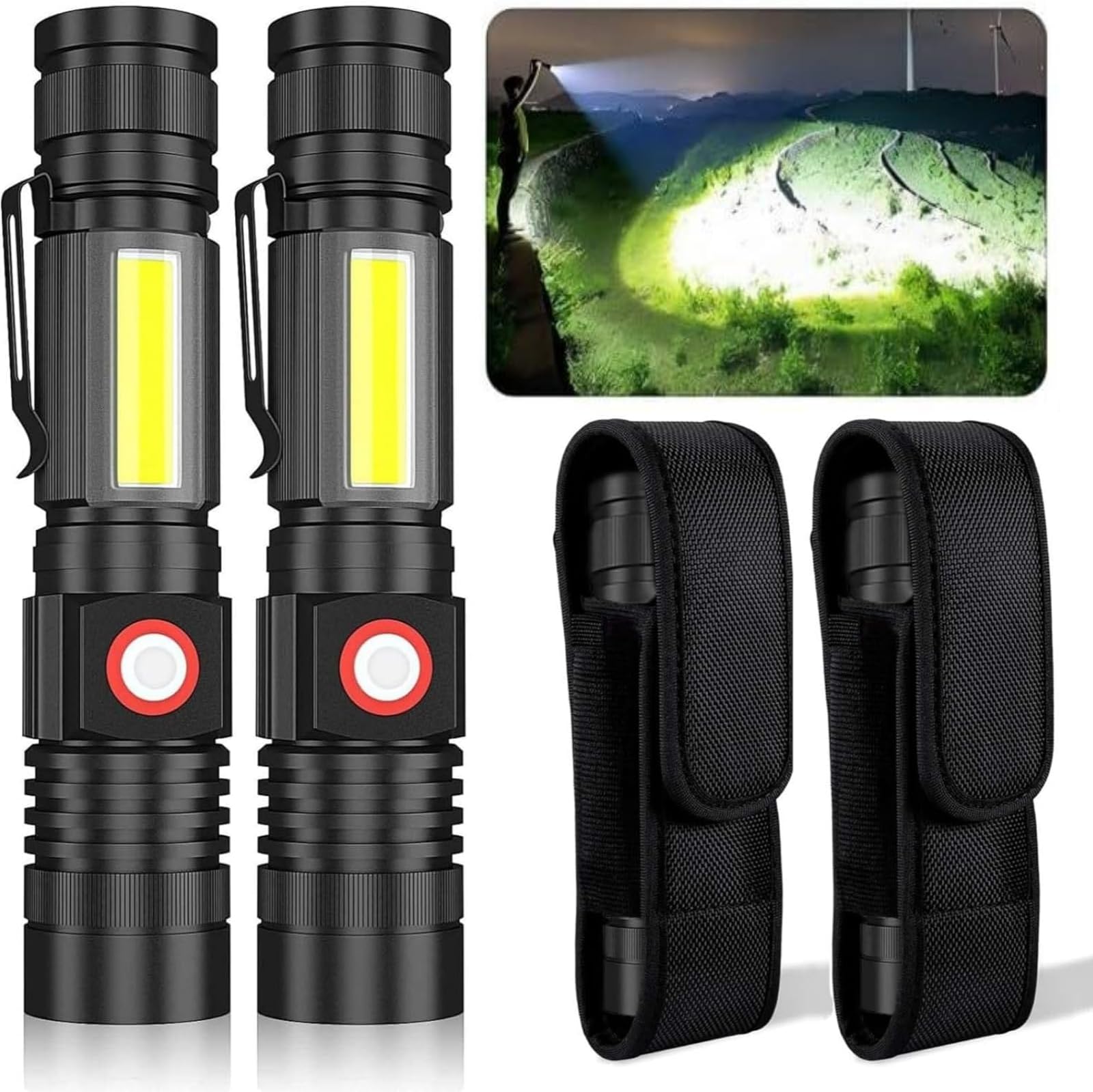 Northlet 2 Pack Mini Flash Light Small EDC Flashlight, Super Bright ...