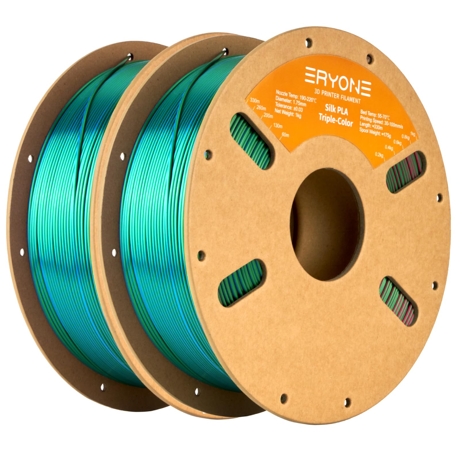 ERYONE Silk Tri Color PLA Filament 3D Printer 1.75mm +/- 0.03mm ...