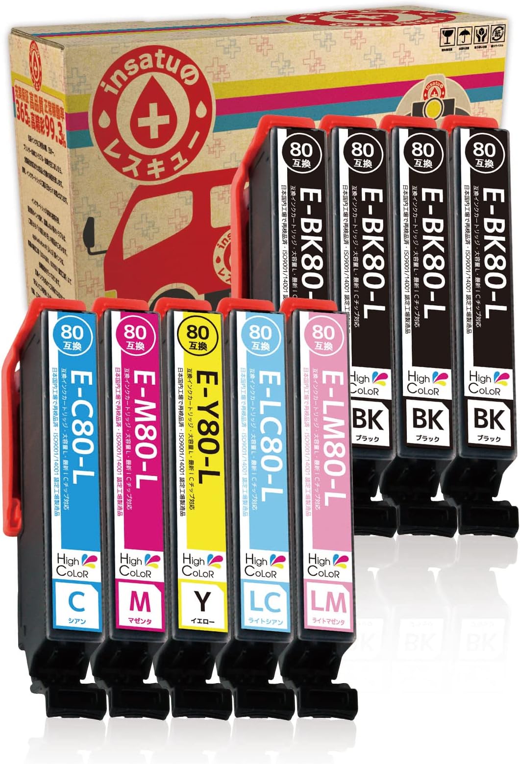 Amazon.co.jp: エコリカ エプソン IC6CL80L対応リサイクルインク 6色パック ECI-E80L-6P 残量表示対応 : ホビー