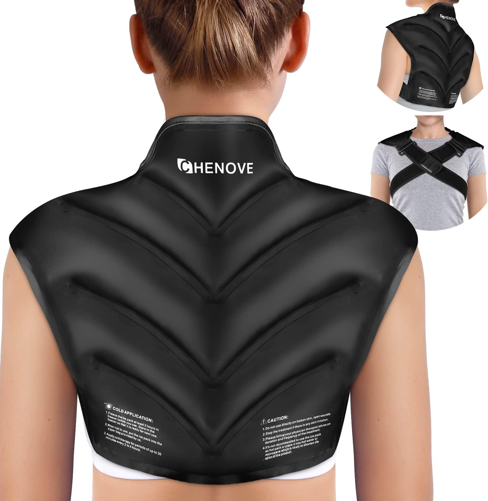 Amazon.com: Chenove Ice Pack for Shoulders Upper Back with Strap, Neck ...