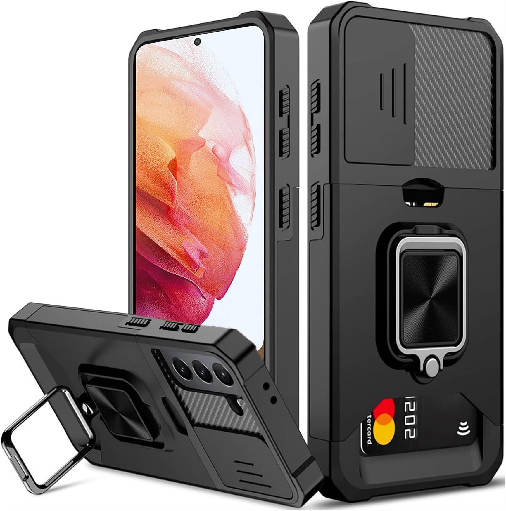 Dexnor Case for Samsung Galaxy S21 5G 6.2 Inch with Built-in Screen Protector Military Grade ...