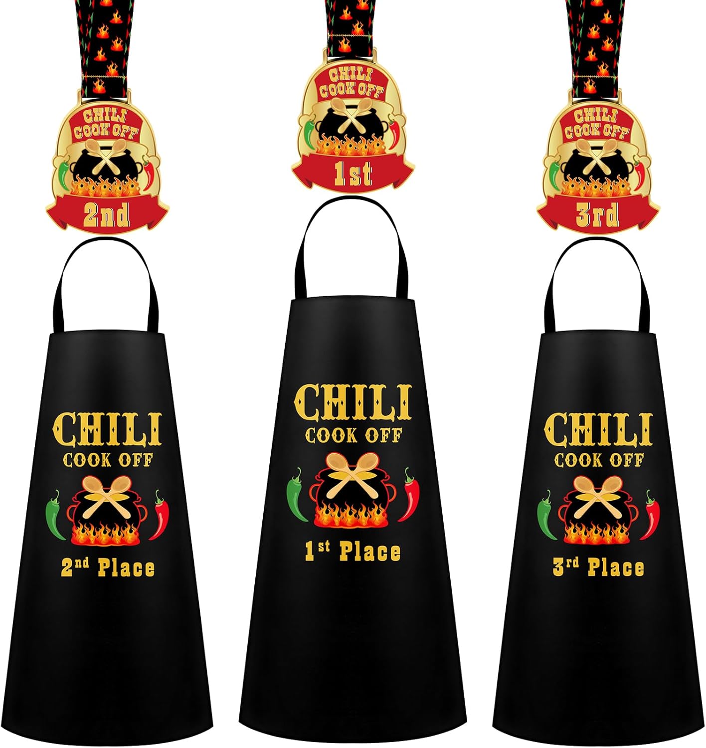 Amazon.com: Liitrsh 6 Pcs Chili Cook off Apron Chili Cook off Medals ...
