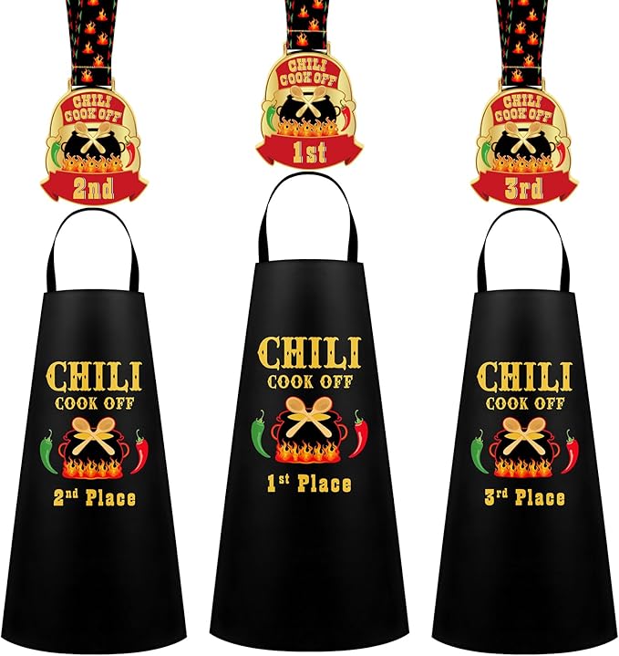 Amazon.com: Liitrsh 6 Pcs Chili Cook off Apron Chili Cook off Medals ...
