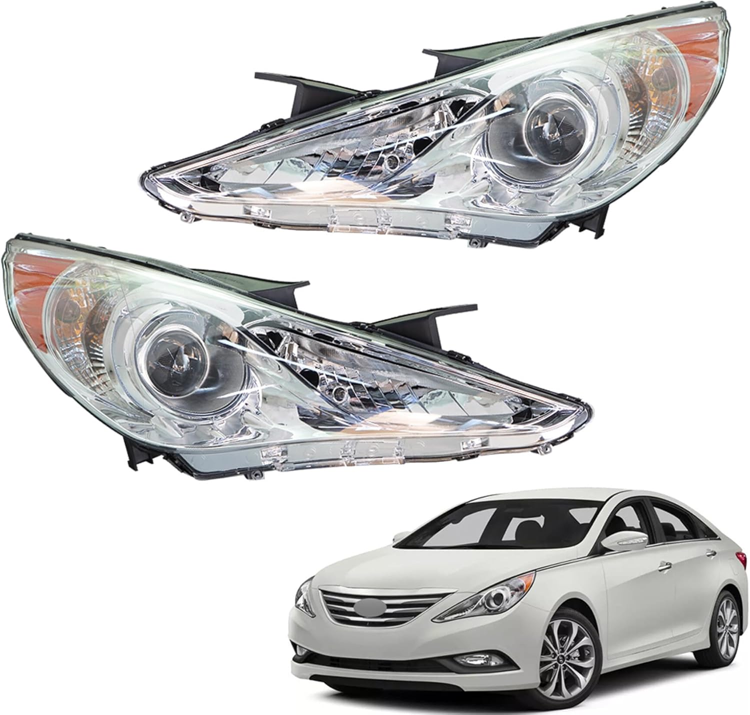 waltyotur Replacement for 2011-2014 Hyundai Sonata Headlight Headlights ...