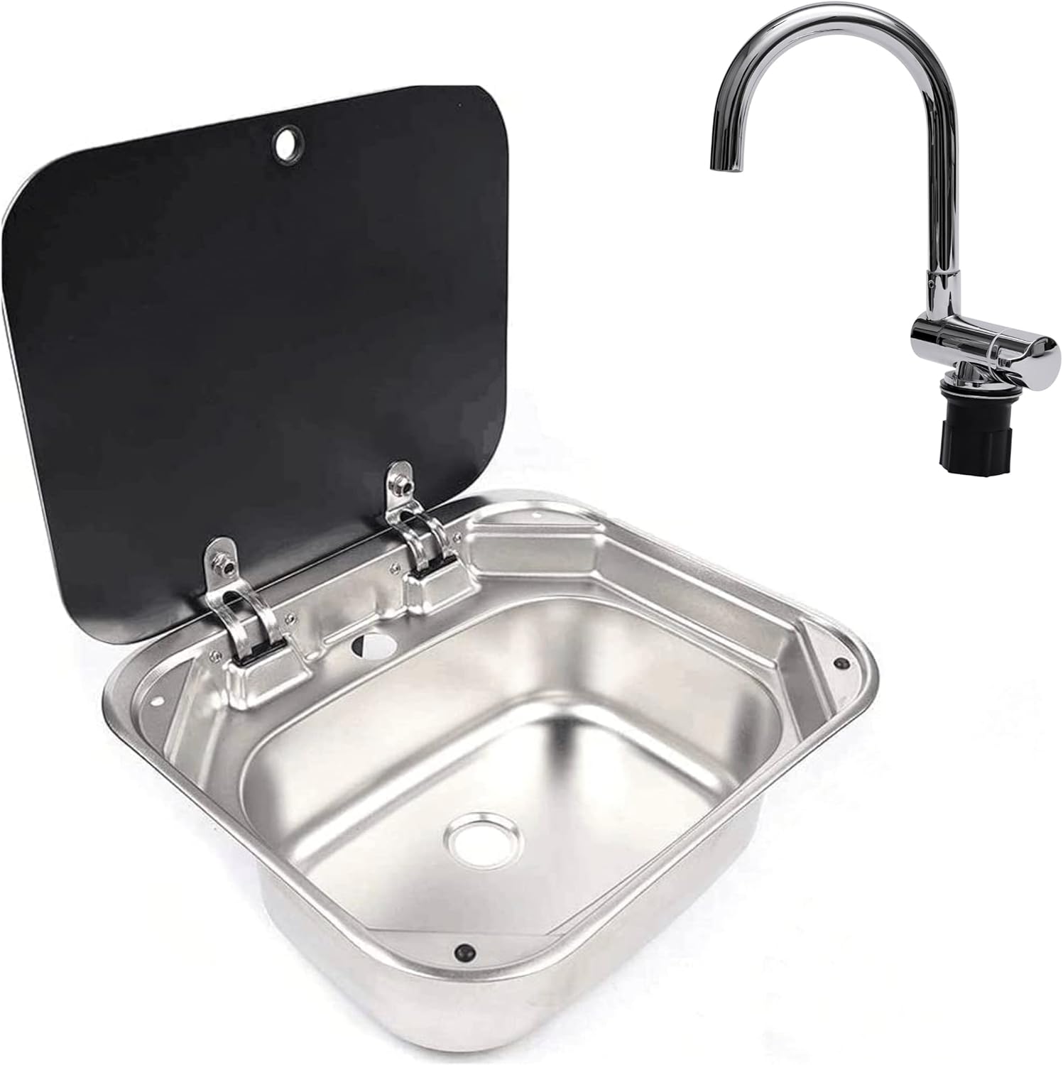 Amazon.com: RV Sink with Folded Faucet & Collapsible Cover for Caravan ...