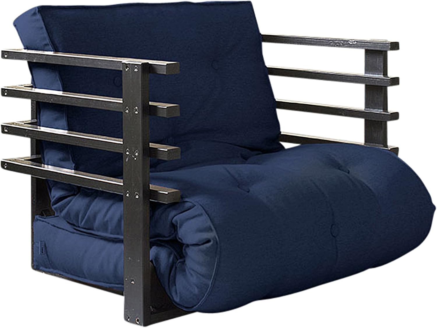 Amazon.com: Fresh Futon Funk Convertible Futon Chair/Bed, Black Frame ...