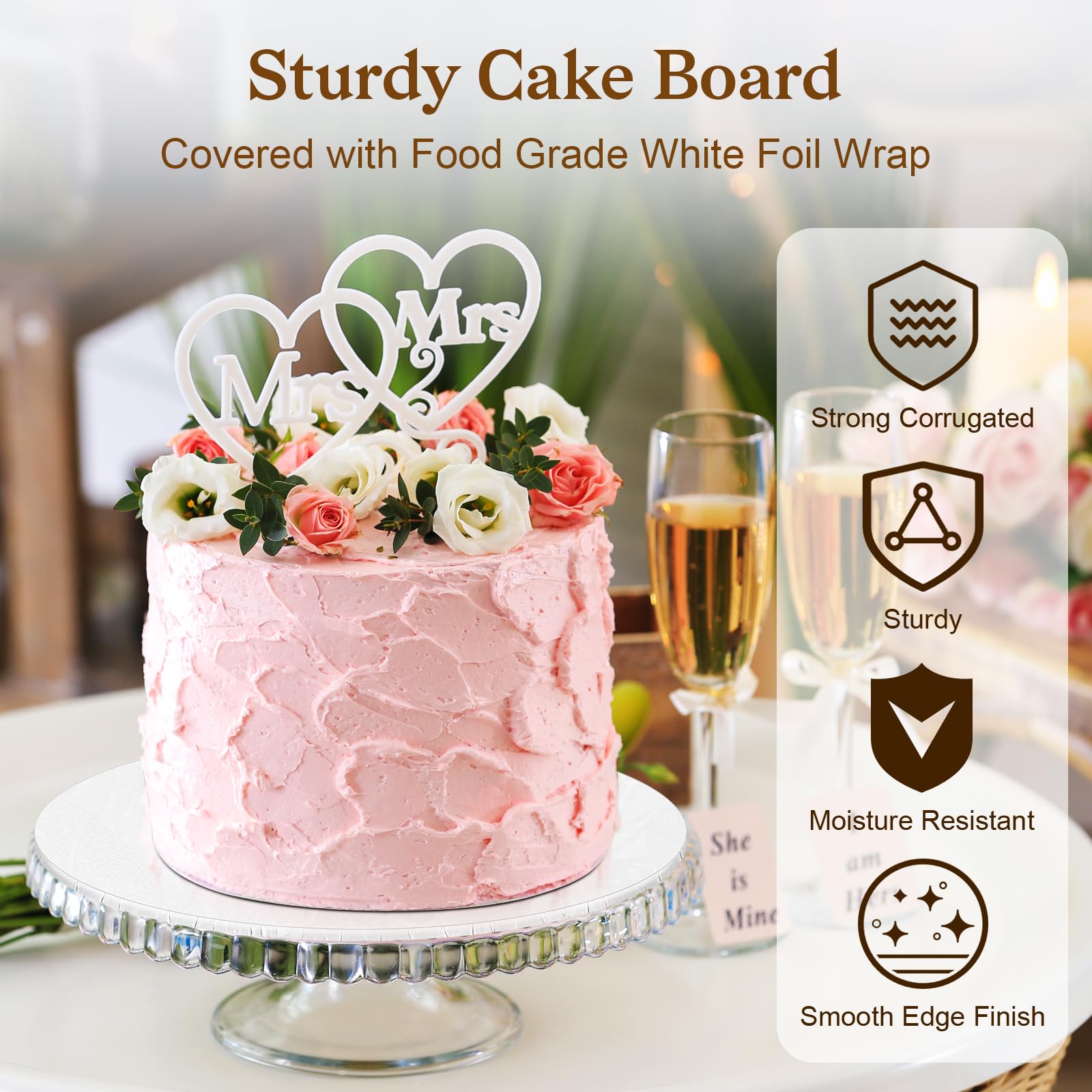 Snapklik.com : 12 PCS Cake Boards 8 Inch Round, 8 Inch Cake Drums, 1/4 ...